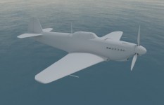 WIP:Yak-9モデリング完了 - CGrad Project