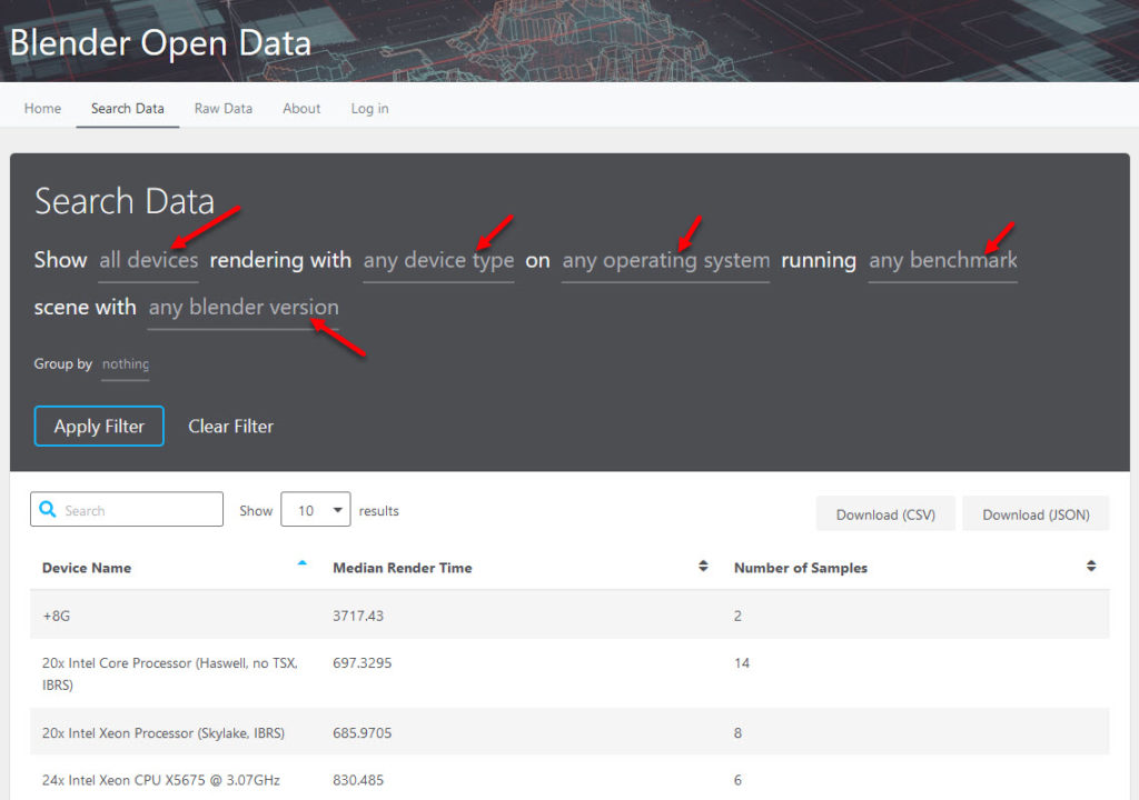 Blender公式ベンチマークサイトが更新（Blender Open Data) - CGrad Project